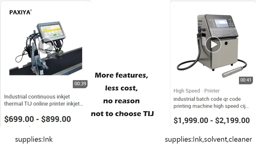 thermal inkjet printer (TIJ) pors and cons